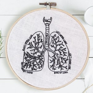 DIY Lungs and Heart Embroidery Bundle, Anatomy Sewing Pattern, Lungs ...