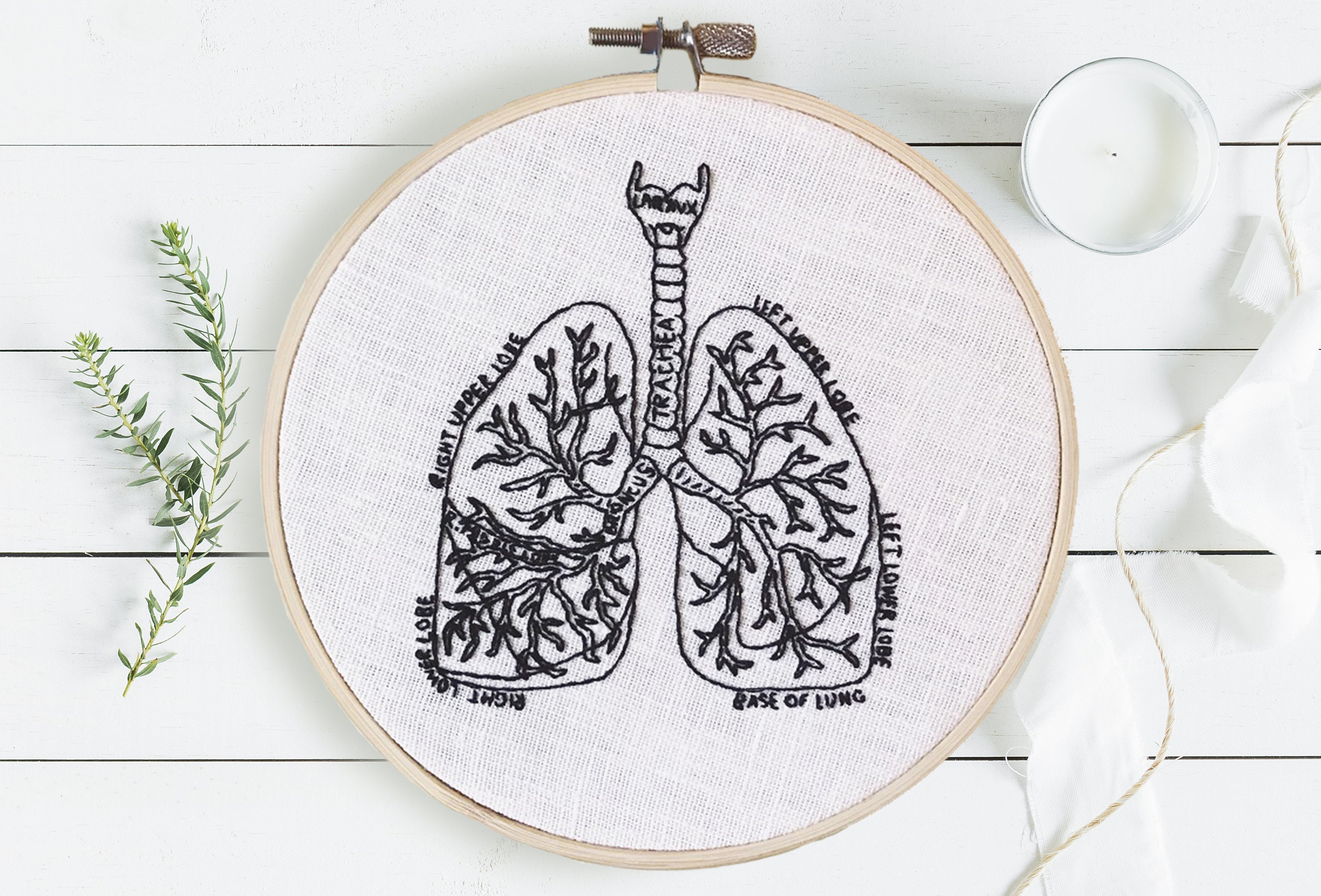DIY Lungs and Heart Embroidery Bundle, Anatomy Sewing Pattern, Lungs ...