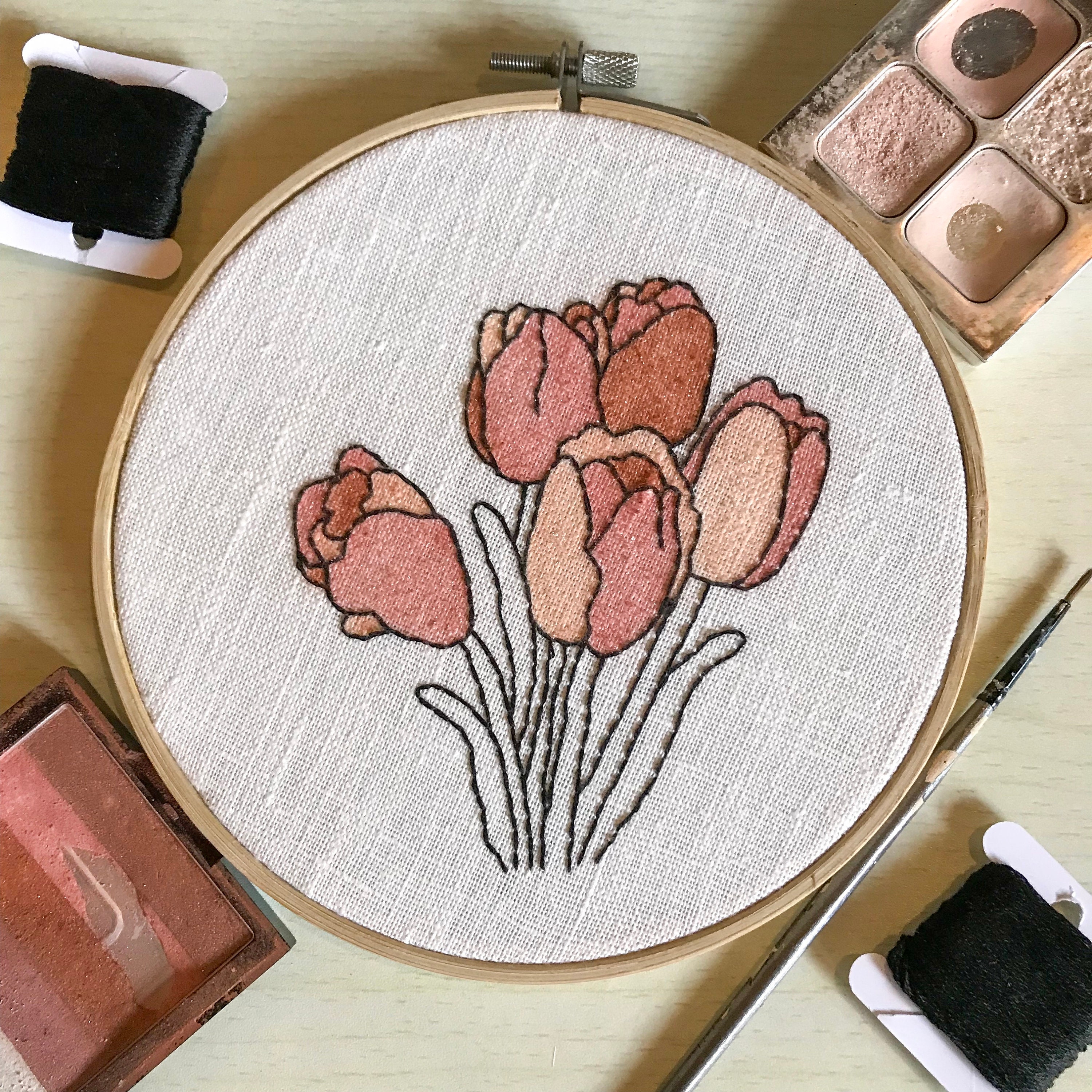 Tulips Embroidery Pattern DIY Modern Hand Embroidery | Etsy