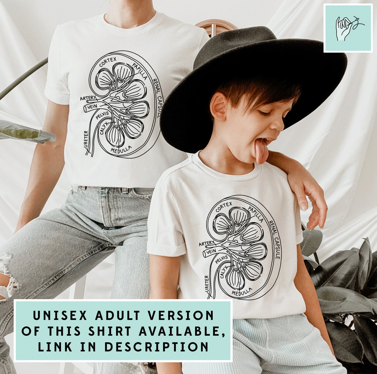 Youth Kidney Anatomy Shirt, Kids Kidney T-shirt, Kids STEM Shirt ...