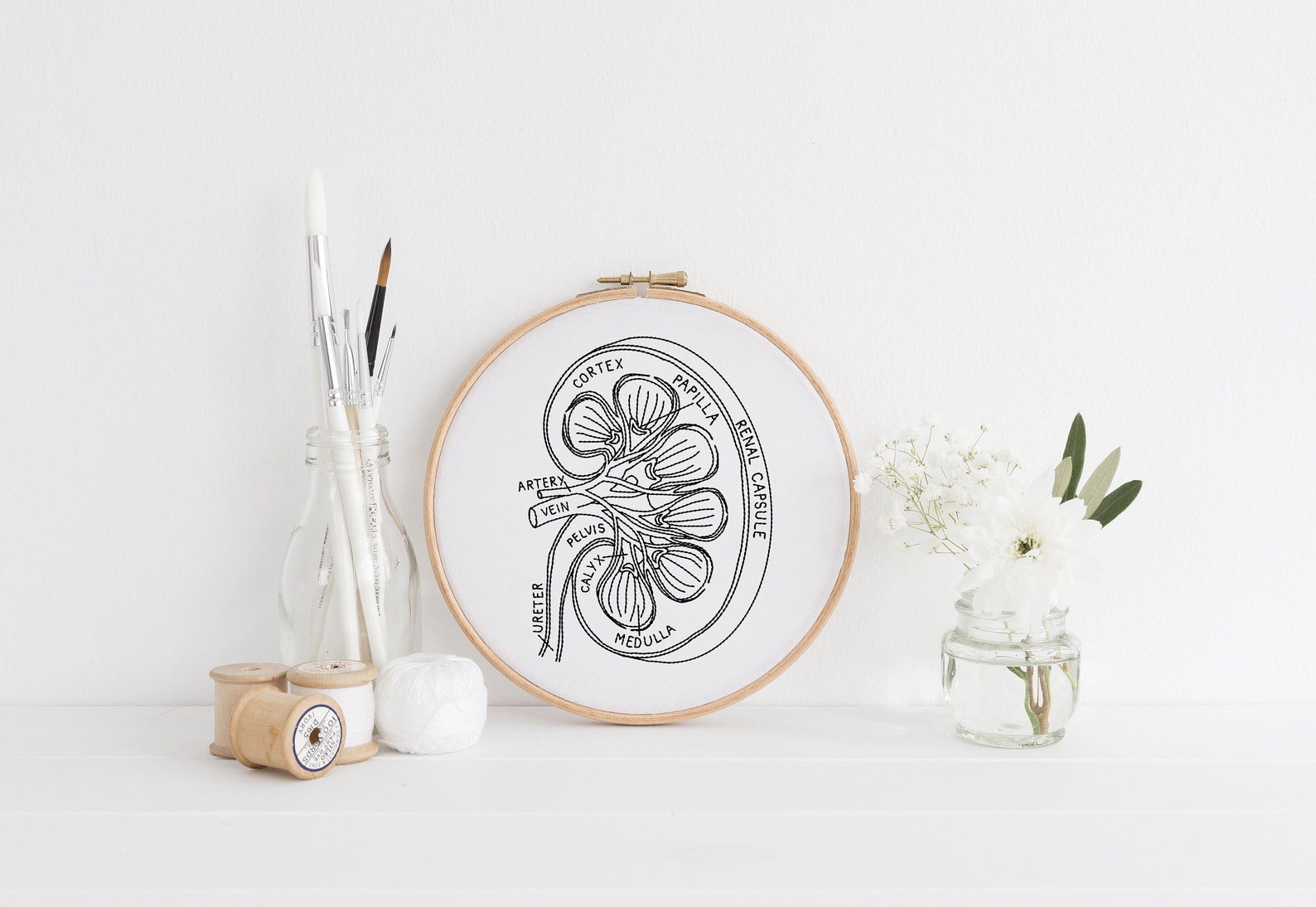 DIY Kidney Embroidery Pattern Kidney Anatomy Art Medical - Etsy