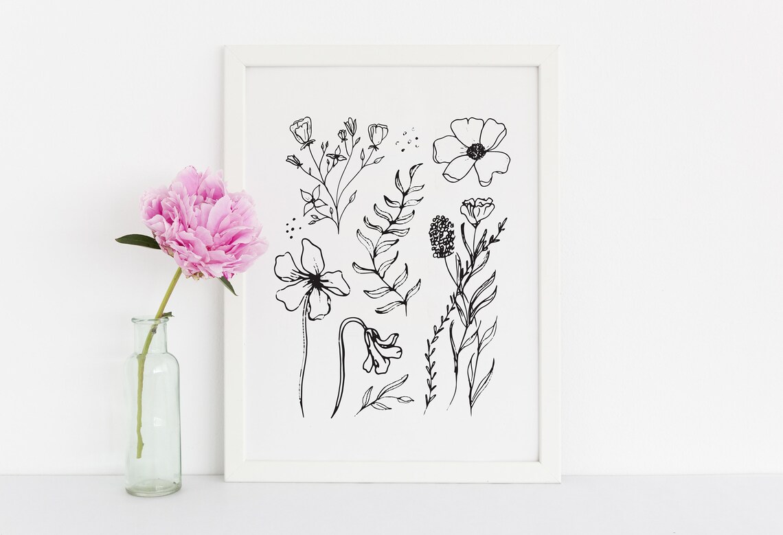Set of 3 Botanical Printables Floral Printable Nursery or | Etsy
