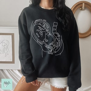 Pregnancy Anatomy Sweatshirt, Fetus in Utero, Midwife Gift, OBGYN ...
