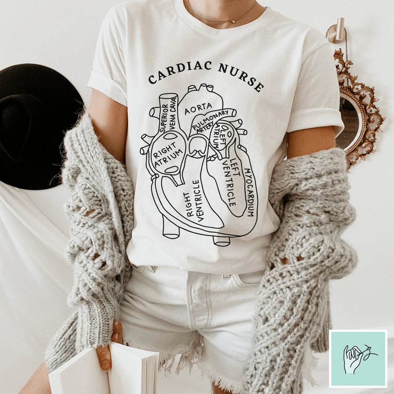 Cardiac Nurse Heart Anatomy Shirt Cardiac Nurse T-shirt CCU - Etsy