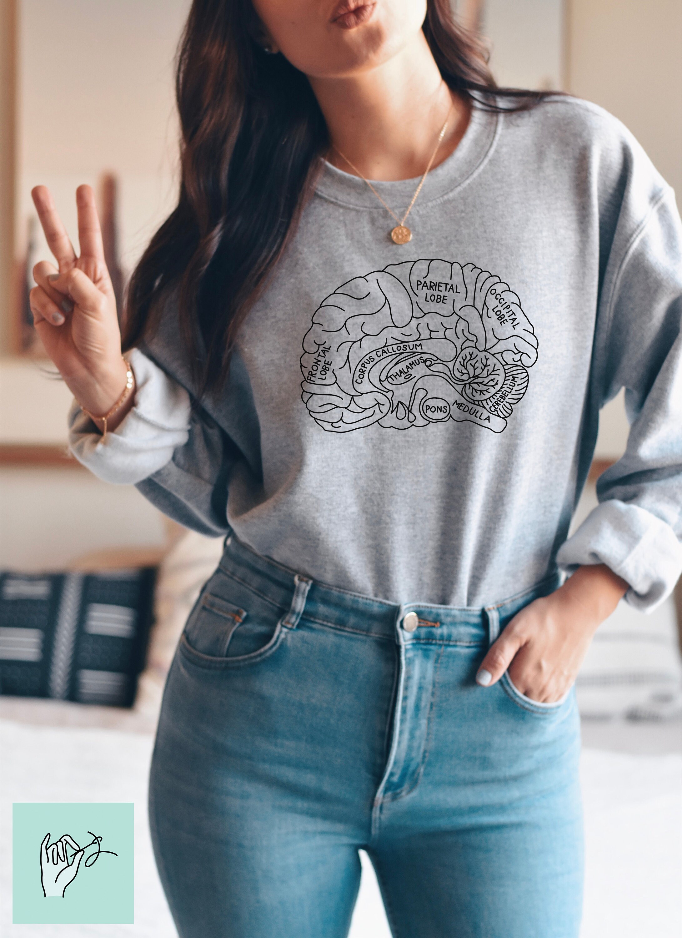 Brain Anatomy Sweatshirt Brain Sweatshirt Medical Student | Etsy
