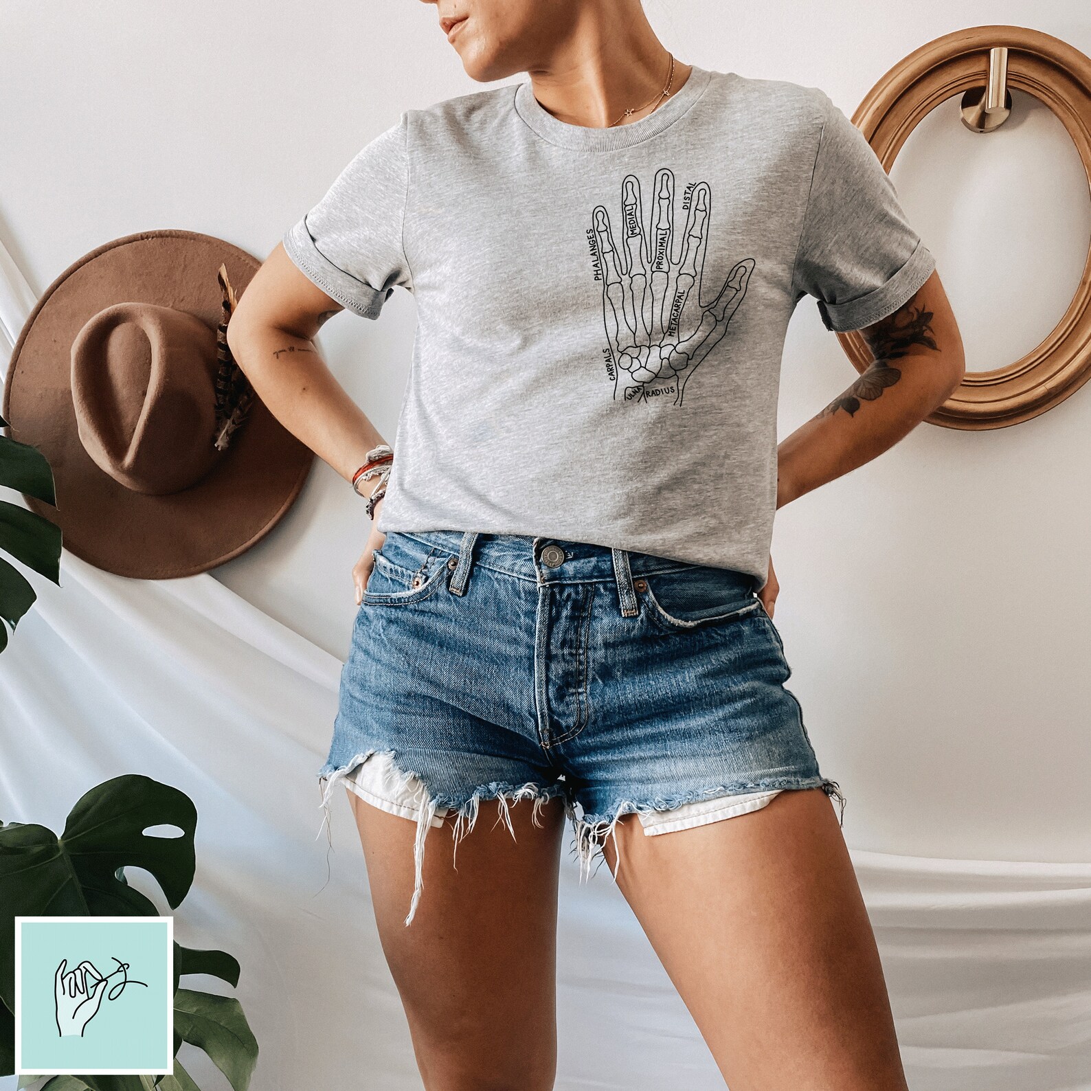 Hand Anatomy Shirt Hand Skeletal Anatomy Shirt Hand Therapy | Etsy