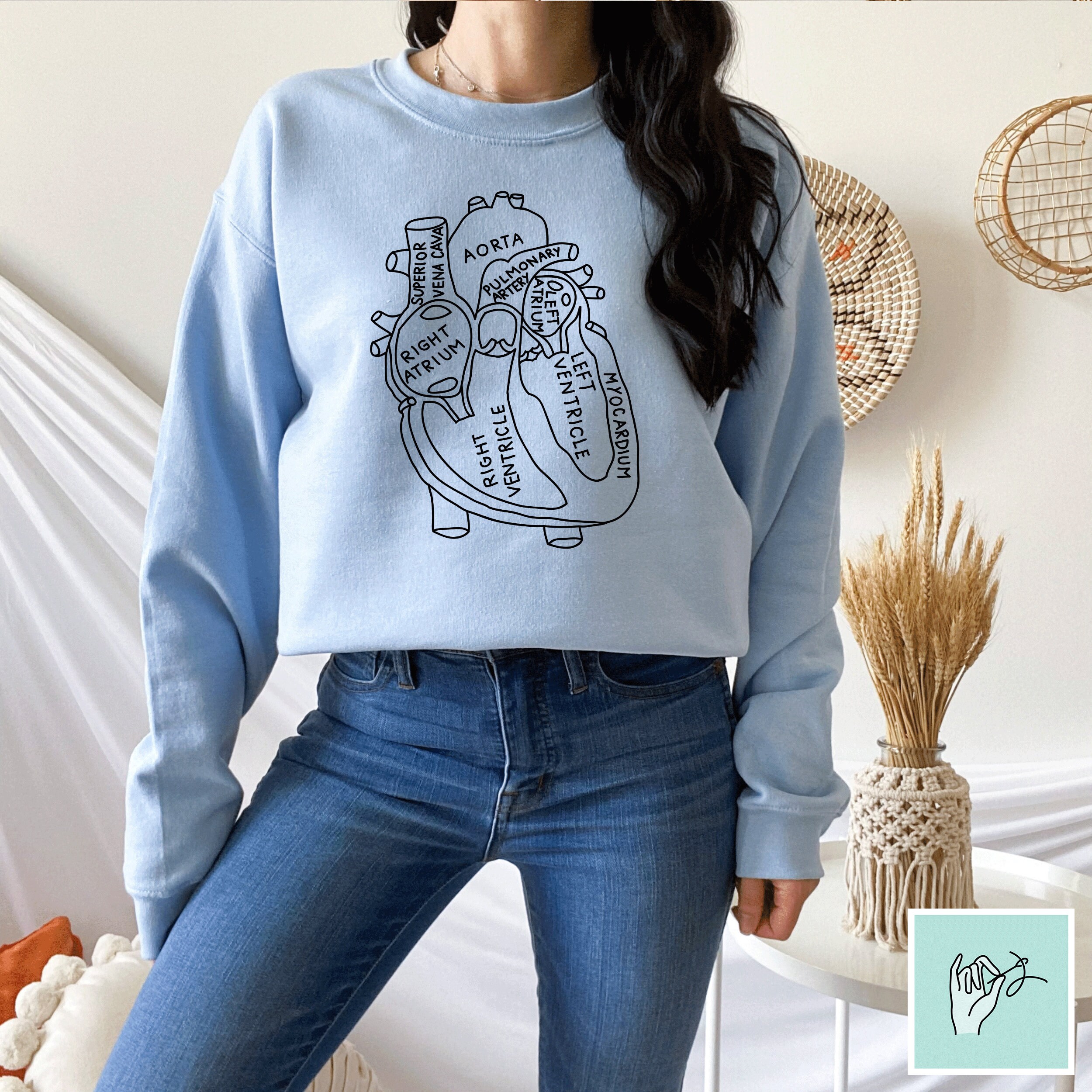 Heart Anatomy Sweatshirt, Anatomical Heart, Heart Sweatshirt, Cardiac ...