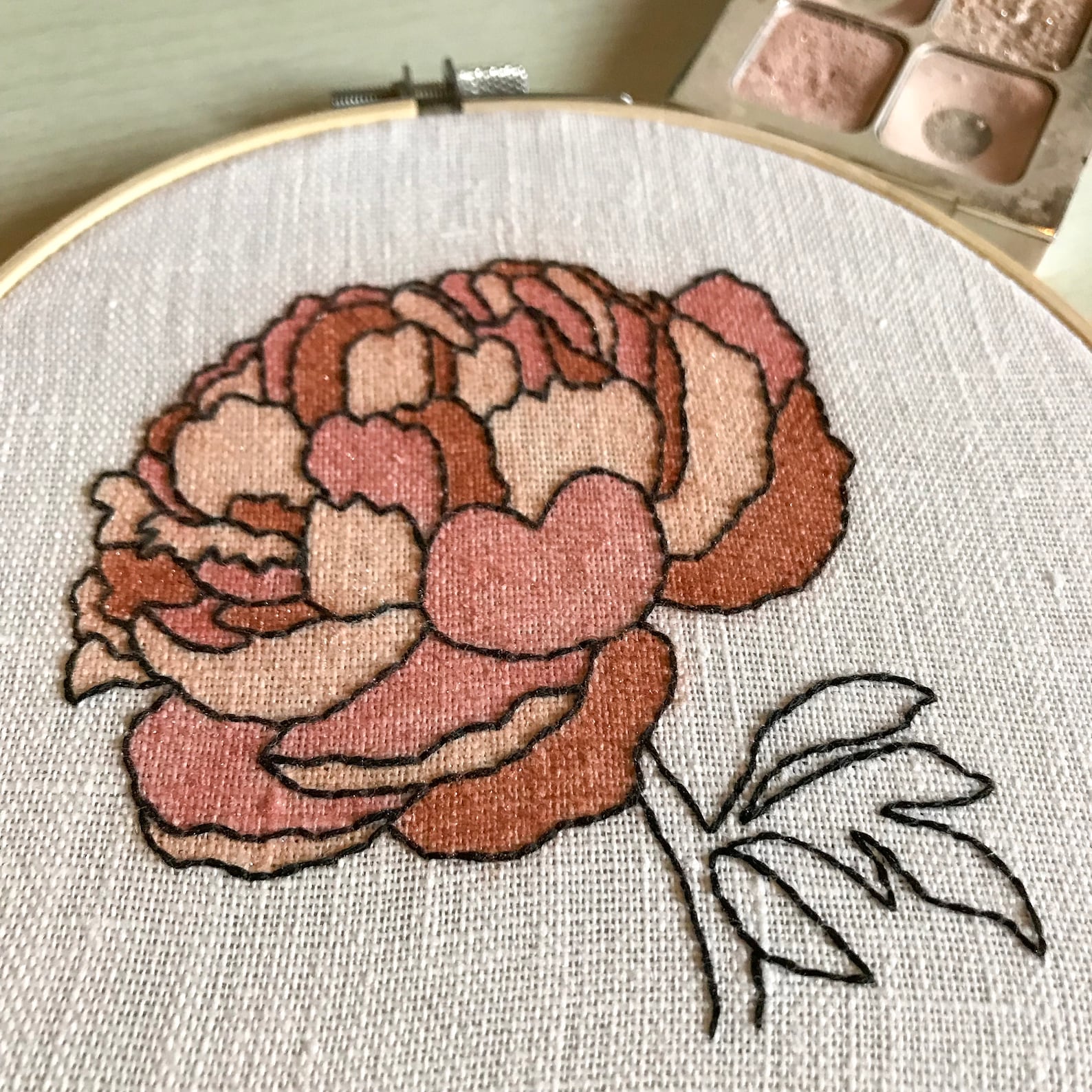 Peony Embroidery Pattern DIY Flower Embroidery Floral | Etsy