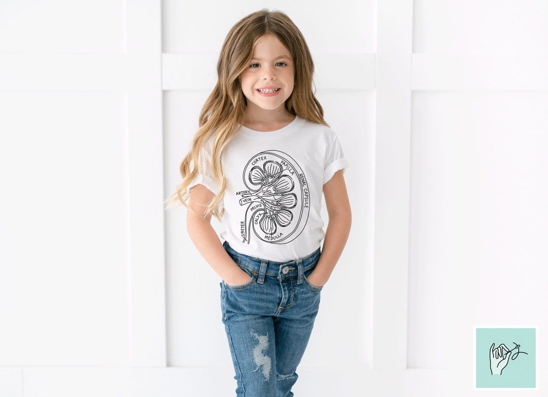 Youth Kidney Anatomy Shirt, Kids Kidney T-shirt, Kids STEM Shirt ...