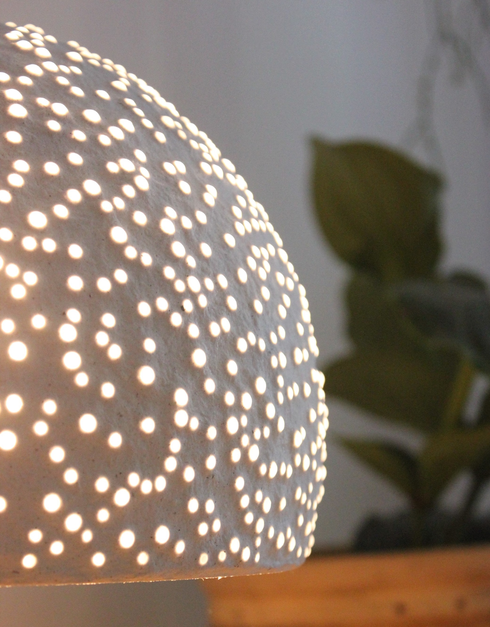 Paper Mache Pendant Light With Glass Beads White Papermache - Etsy