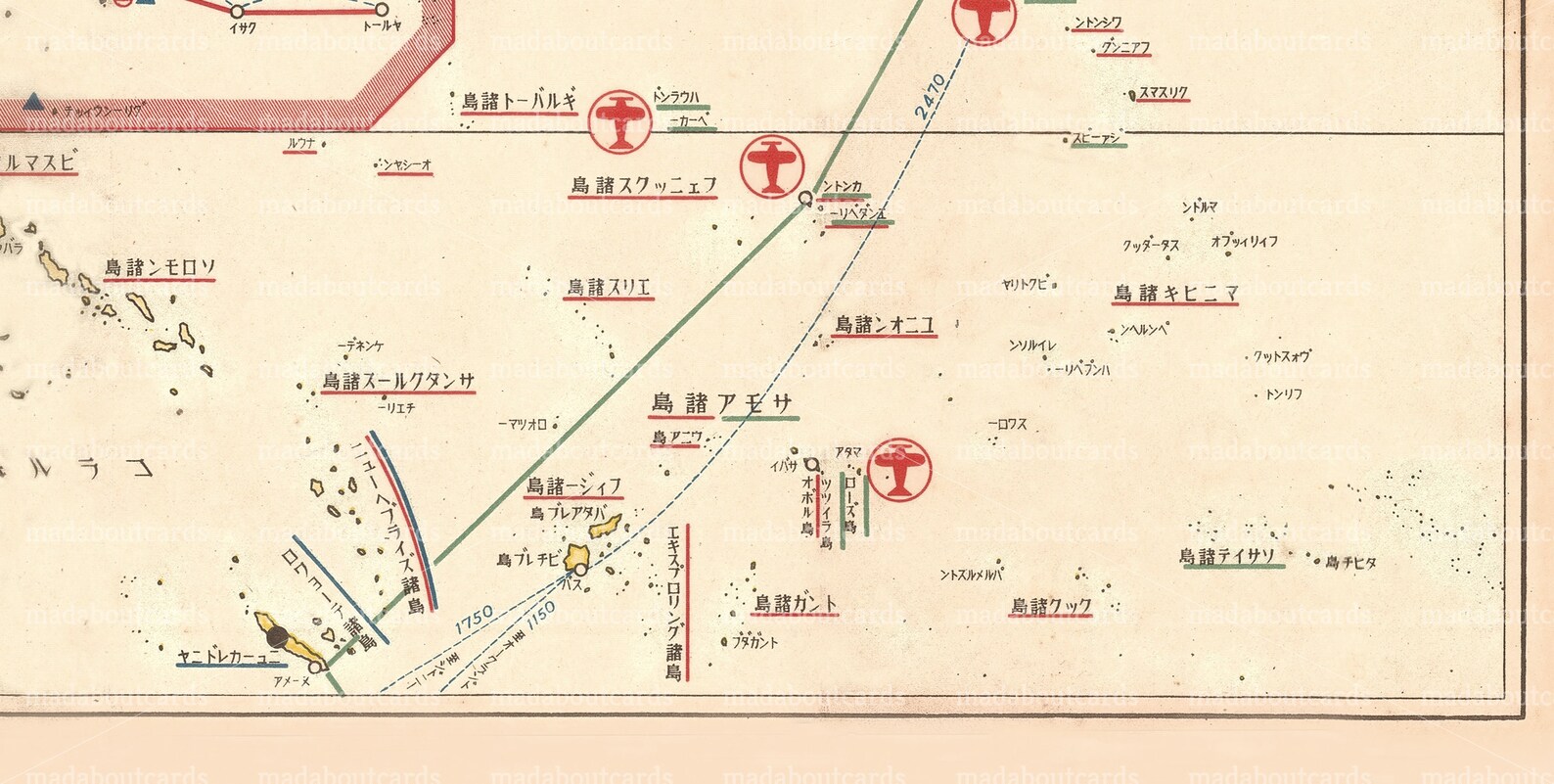 Japanese Military Map WW2 Japanese Imperial Navy Air Land Sea Route Map ...