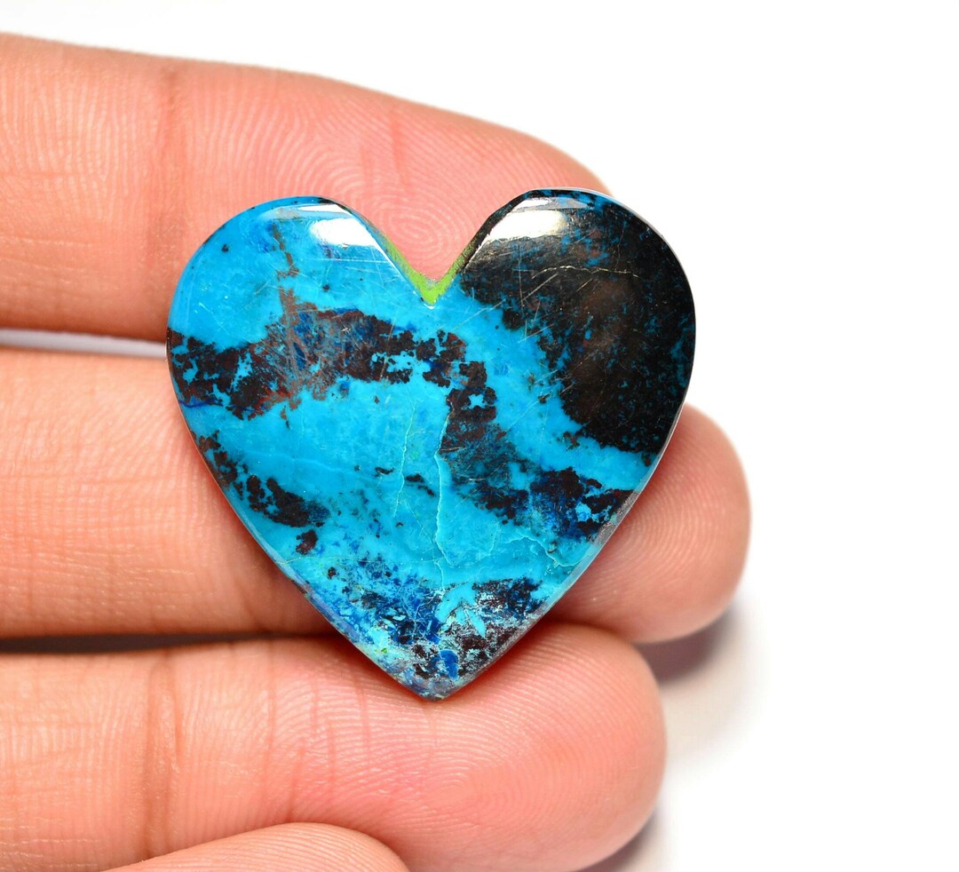 Shattuckite Cabochon...heart Cabochon...28x29x5 Mm...32 Cts...ak1104 - Etsy