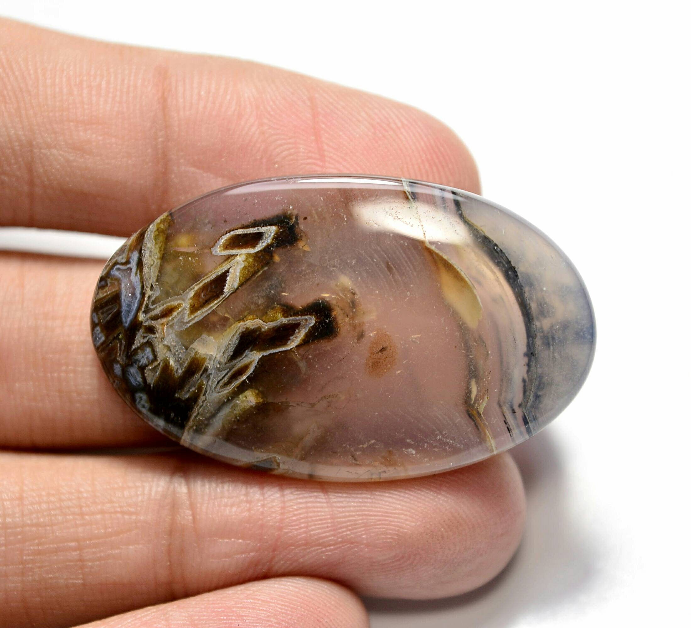 Turkish Stick Agate Cabochon..Oval Cabochon...40x25x5 mm...41 | Etsy