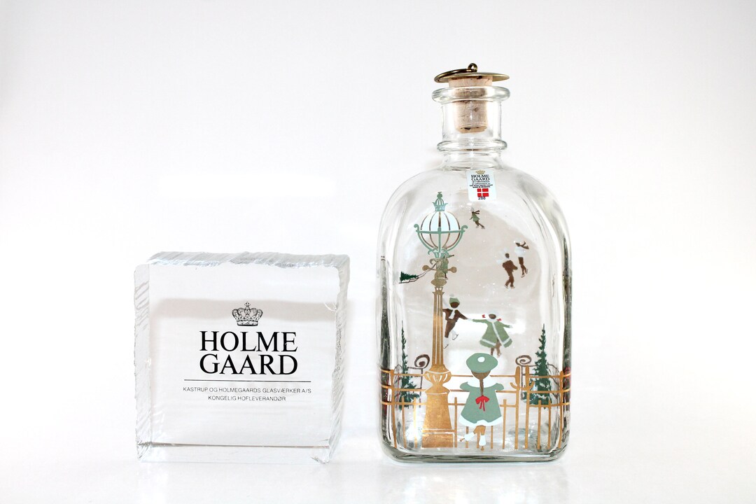 Holmegaard Lovely Christmas Vintage Glasses Bottle Made in Denmark 1988 ...