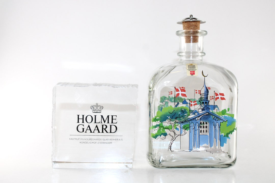 Holmegaard - Lovely Vintage Glass Bottle - With a Beautiful Blue ...