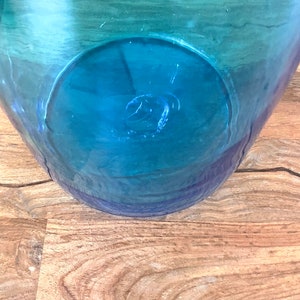 Vintage Blenko Turquoise Floor Decanter 6138 Designed by Wayne Husted ...