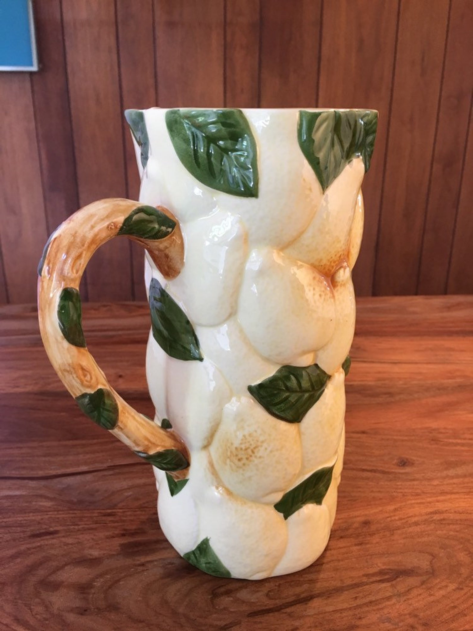 Vintage Shafford Original Ceramic Lemons and Leaves Pitcher - Etsy