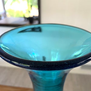Vintage Blenko Turquoise Floor Decanter 6138 Designed by Wayne Husted ...