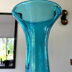 Vintage Blenko Turquoise Floor Decanter 6138 Designed by Wayne Husted ...
