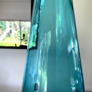 Vintage Blenko Turquoise Floor Decanter 6138 Designed by Wayne Husted ...
