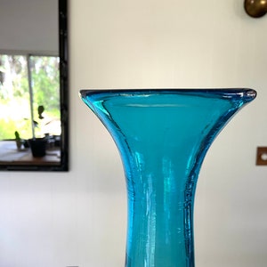 Vintage Blenko Turquoise Floor Decanter 6138 Designed by Wayne Husted ...