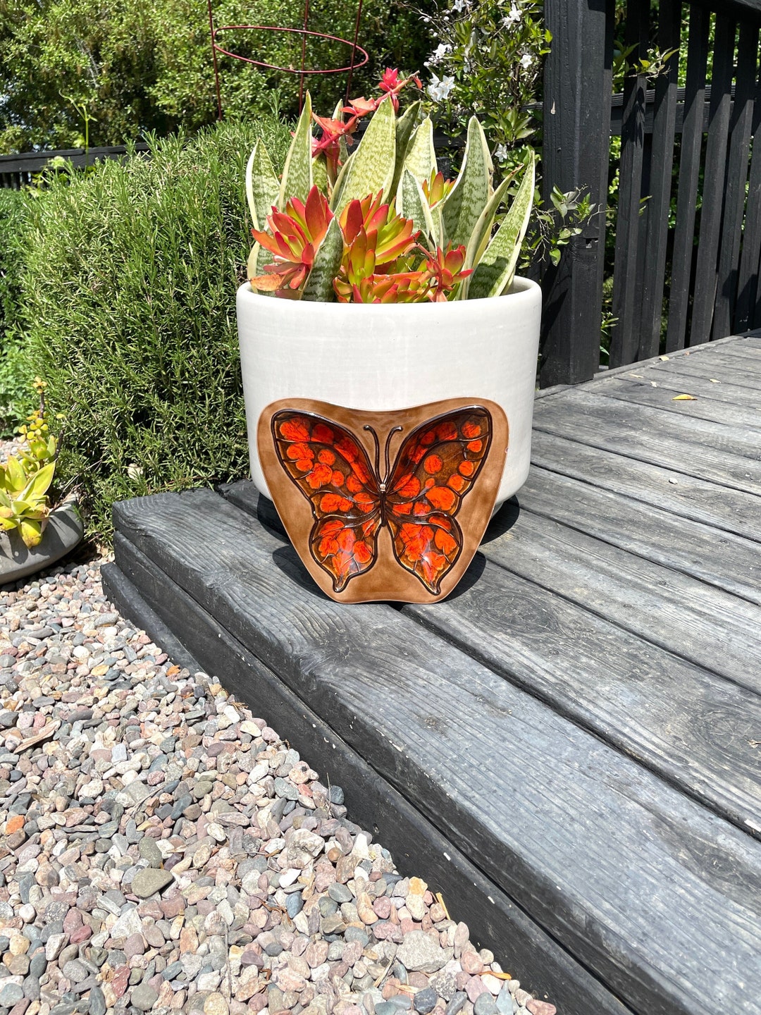 Vintage Jamar Mallory Pottery Orange and Brown Butterfly Dish Bowl - Etsy
