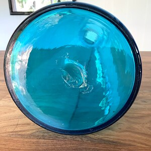Vintage Blenko Turquoise Floor Decanter 6138 Designed by Wayne Husted ...