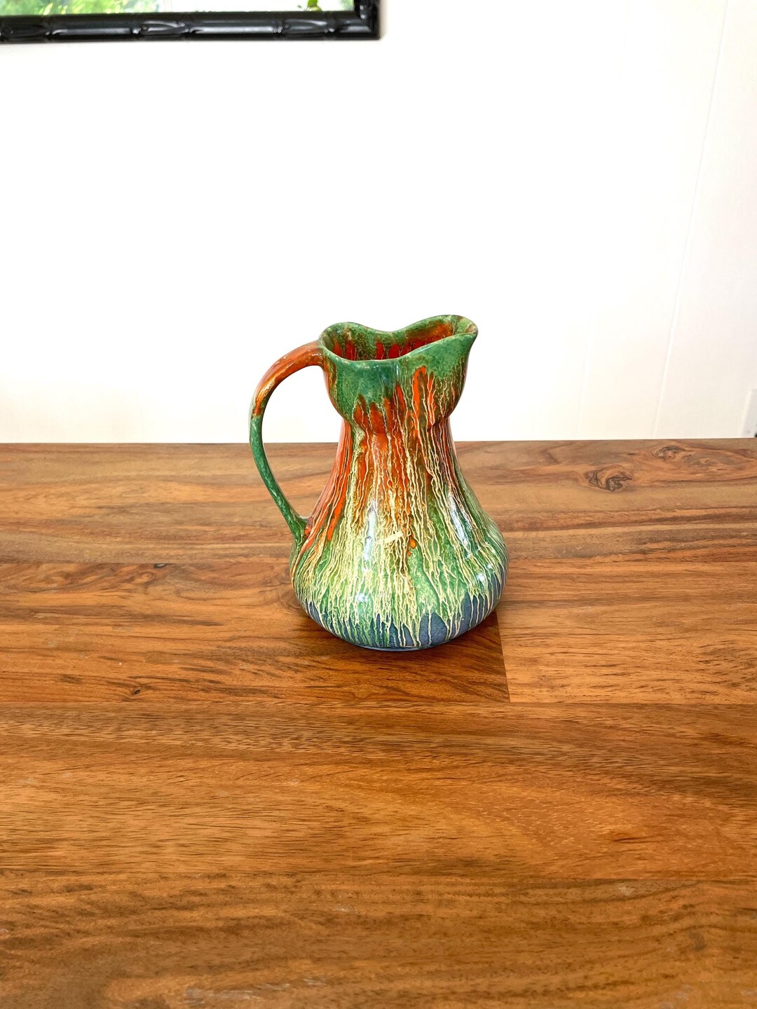 Vintage Wadeheath Ware Orcadia Small Pinched Jug in Green, Orange, and ...