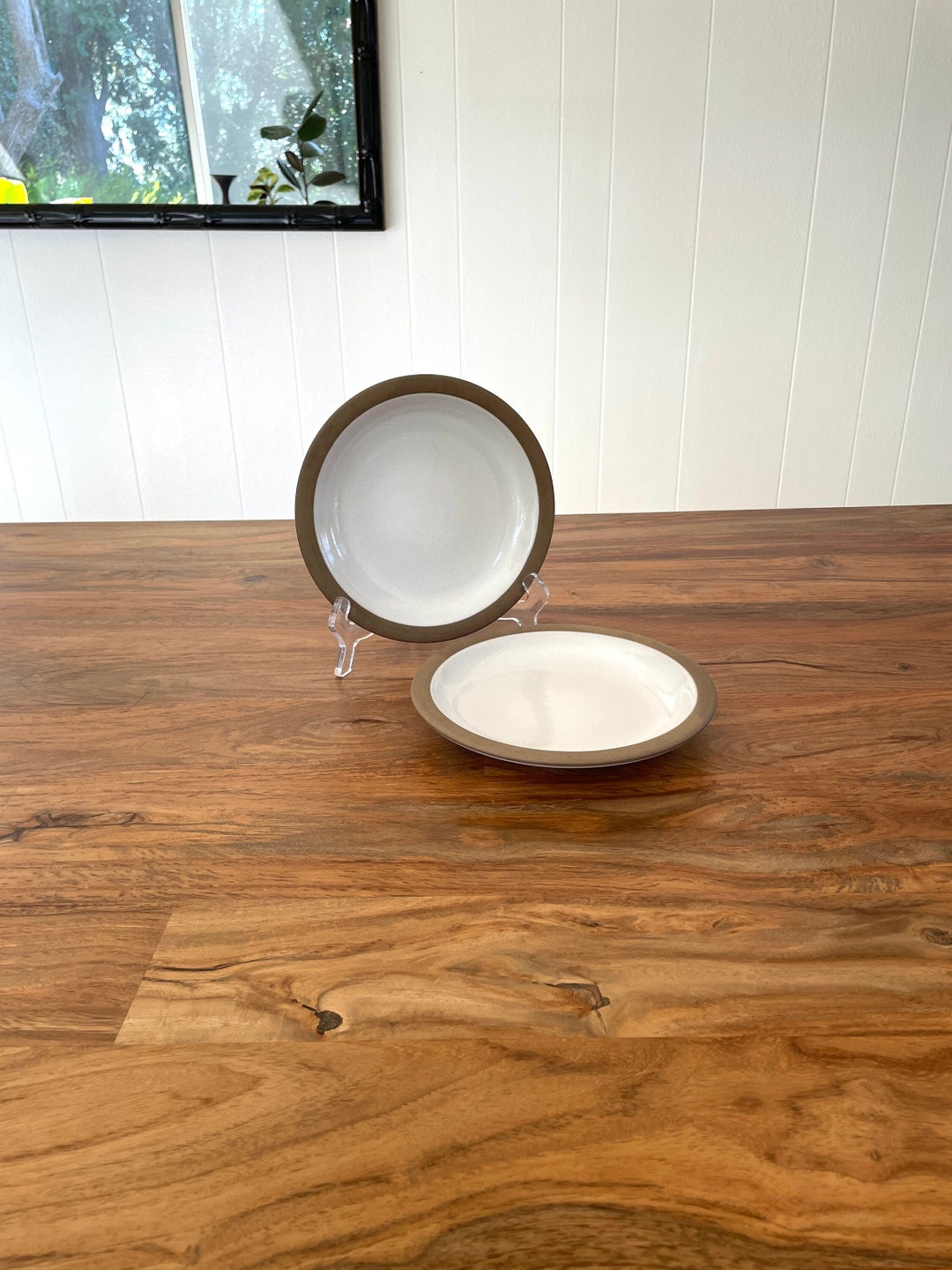 Vintage Heath Ceramics Rim Line White Bread Plates, Set of 2 - Etsy