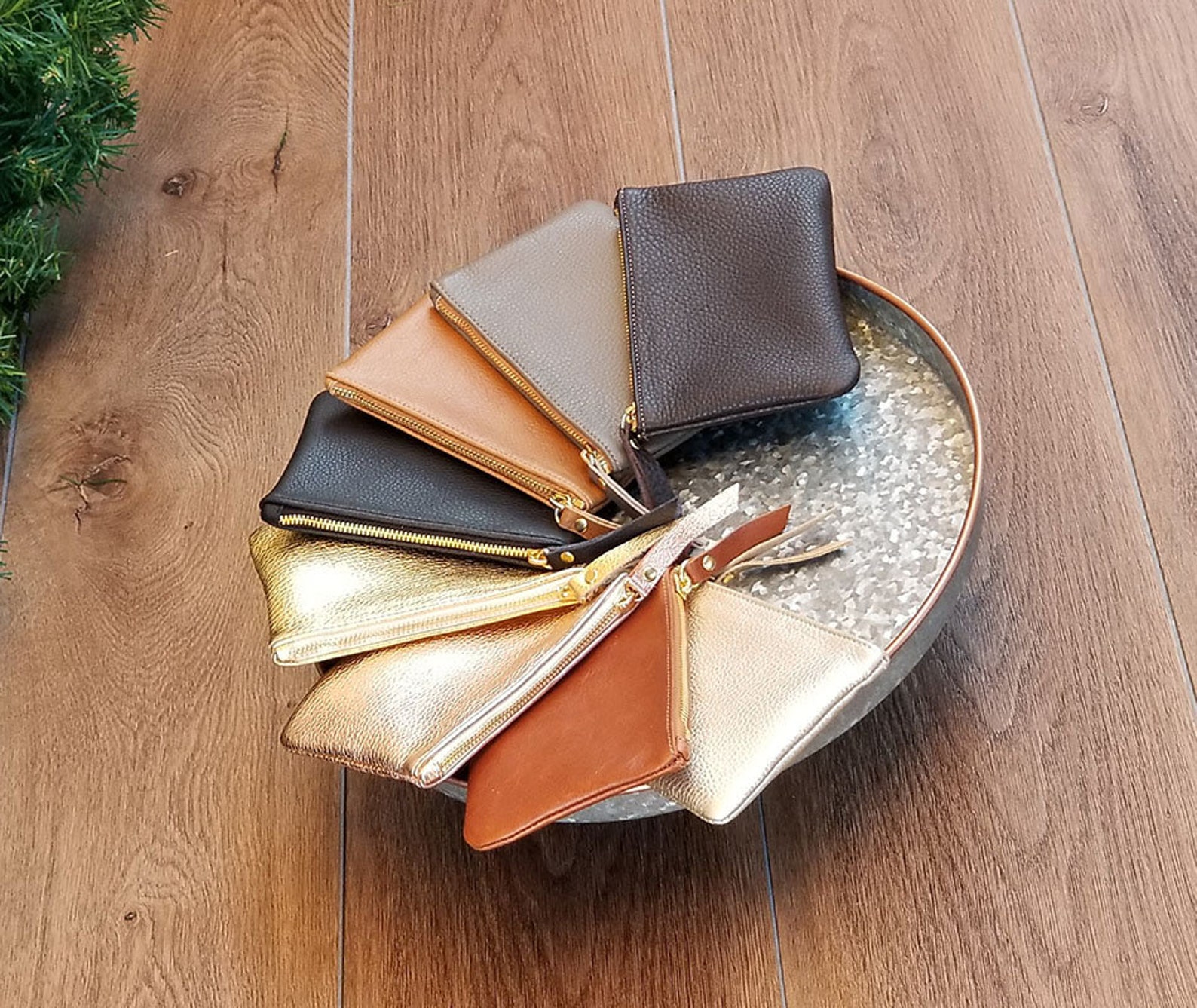 Italian Leather Coin Purse | Metallic Pouch Wallet, Handmade in USA - Etsy