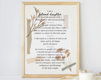 LDS Young Women Theme - LDS YW Theme Print Out Pdf Download - Etsy