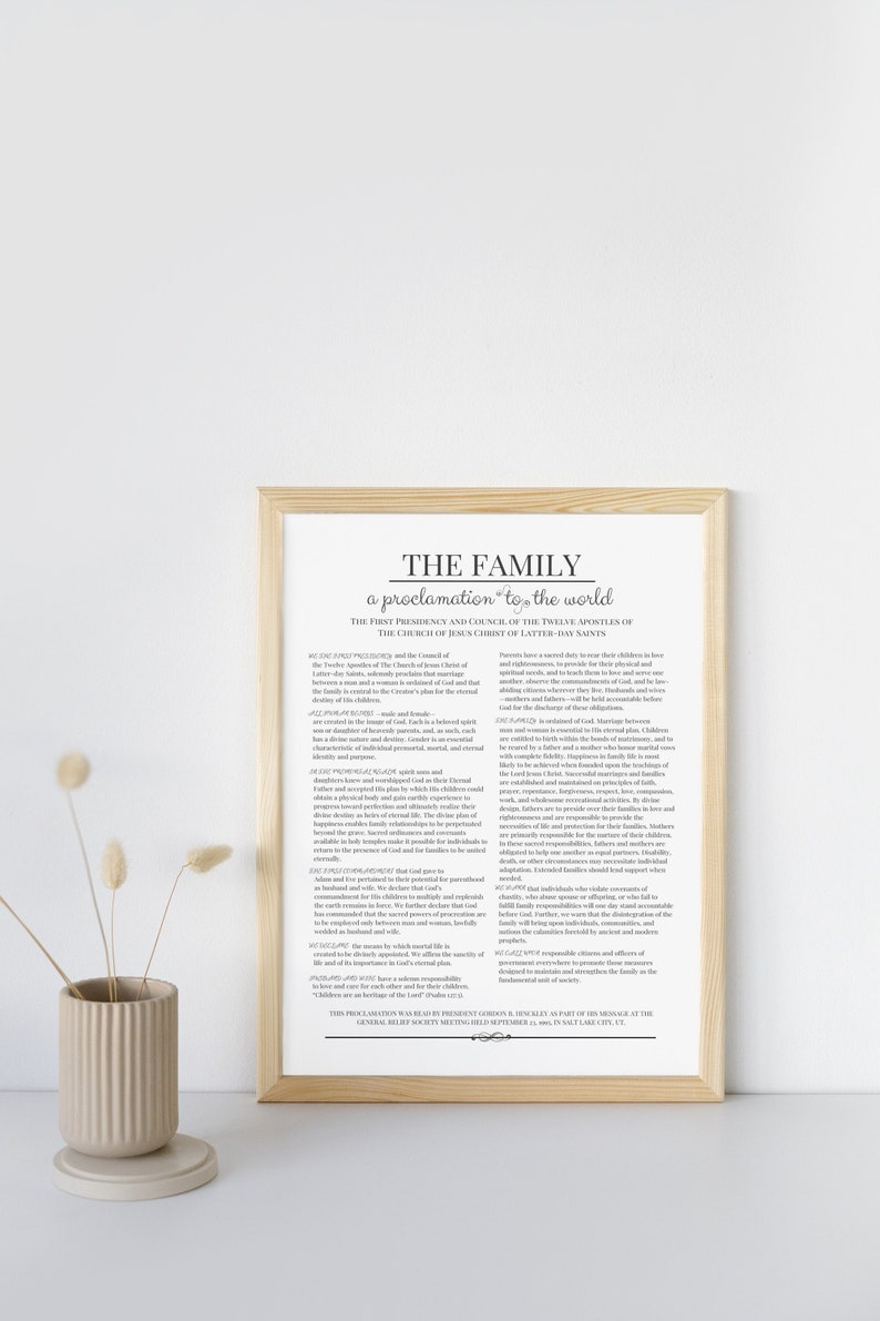 The Family Proclamation -LDS Religious Quote - Digital Download - Etsy