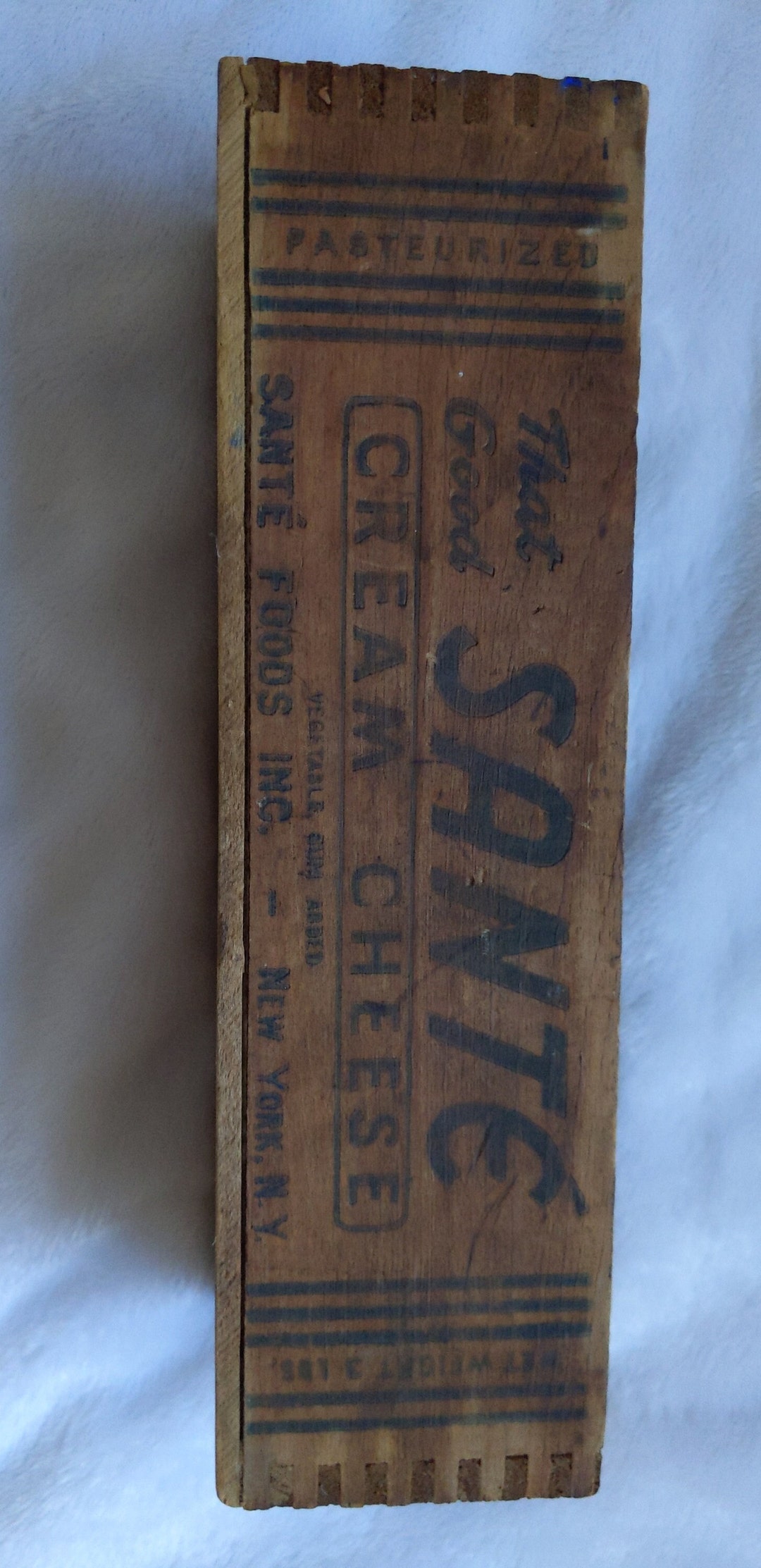 Vintage Sante Cream Cheese Wood Box 3 Lbs / Wooden Cheese Box / That ...