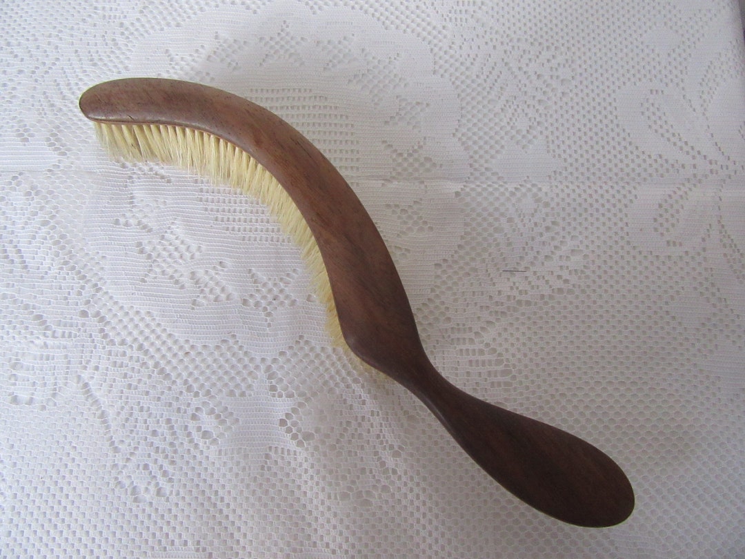 Vintage Clothes Brush Curved Handle. Two Tone Hardwood Handle. - Etsy