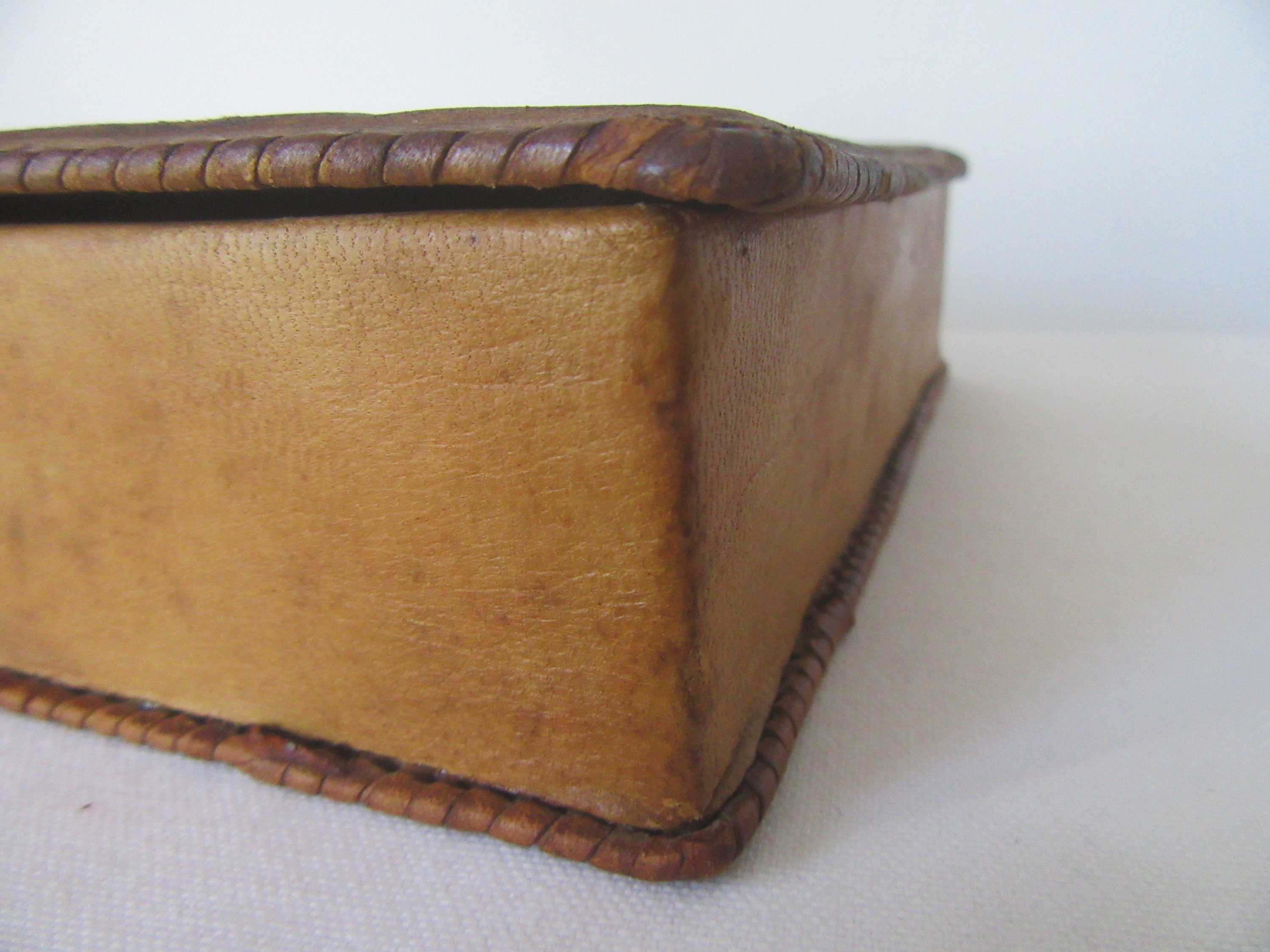 Rare Handmade Vintage Tooled Leather Square Box.eastern Scene - Etsy