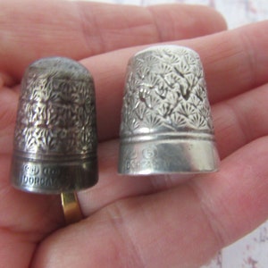 Charles Horner Dorcas Silver Thimbles. Size 10 & 5. Collectible Silver Thimbles. - Etsy