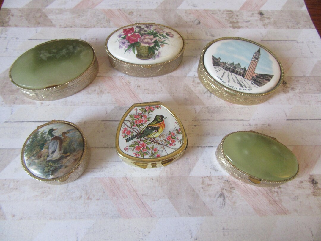 Vintage Pill Boxes and Trinket Boxes. Choice of 6. Venezia. Pink ...