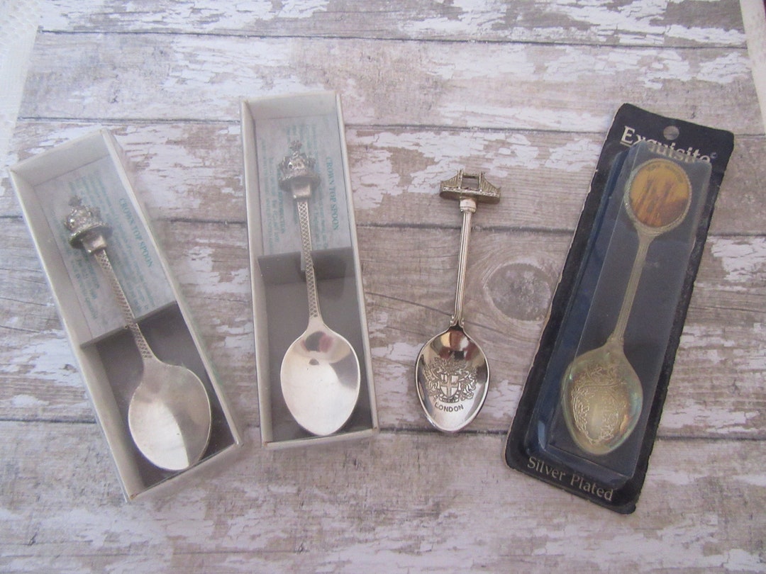 4 X Collectible Silver Plated Spoons. 2 X Crown Top (westair). York ...