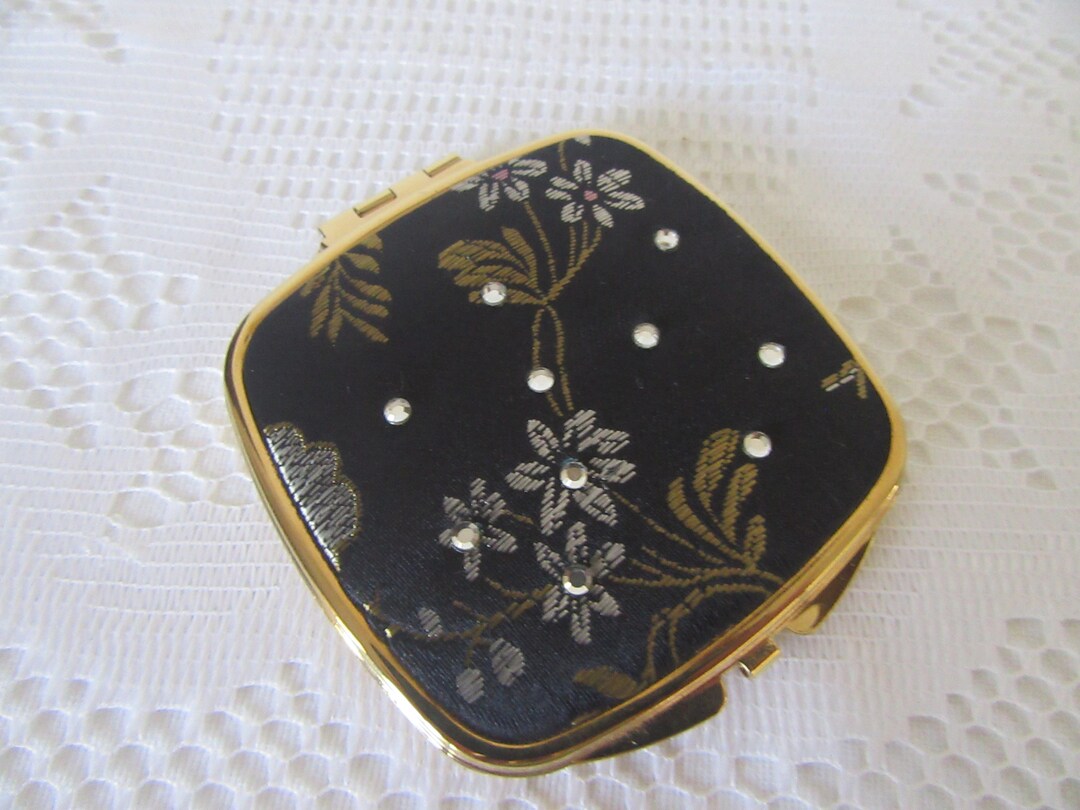 Vintage Compact Vanity Mirror,handbag,hand Held Folding Mirror.black ...