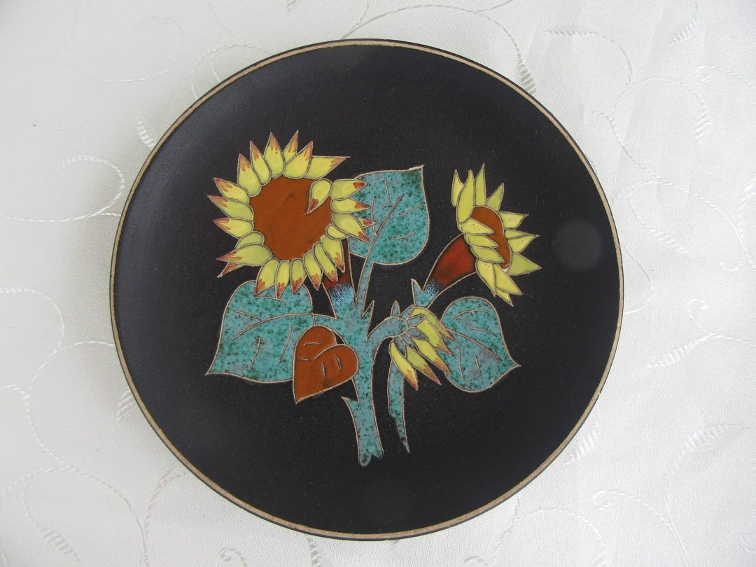 Vintage Ruscha Keramik 22cm Wall Plate/plaque With Sunflowers Design ...