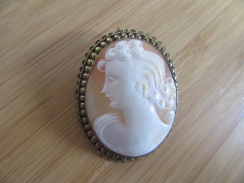 Antique Italian Cameo Brooch-pendant. Hand Carved Real Shell Pretty ...