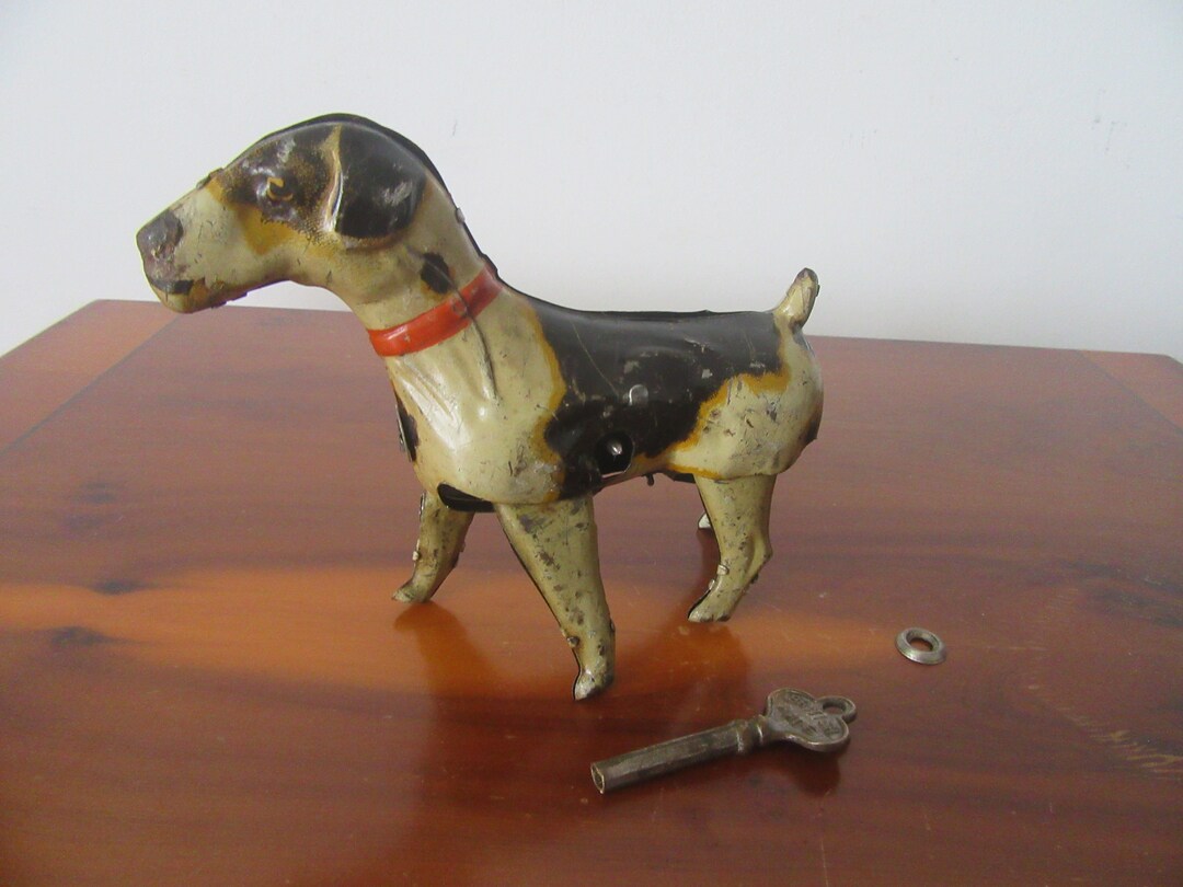 Vintage Tinplate Wind up Mechanical Dog.germany K899 D.R.P.O. D.R.S.M. Working Needs Attention ...