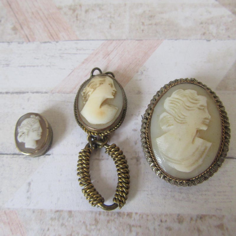 Cameo Brooches - Etsy UK