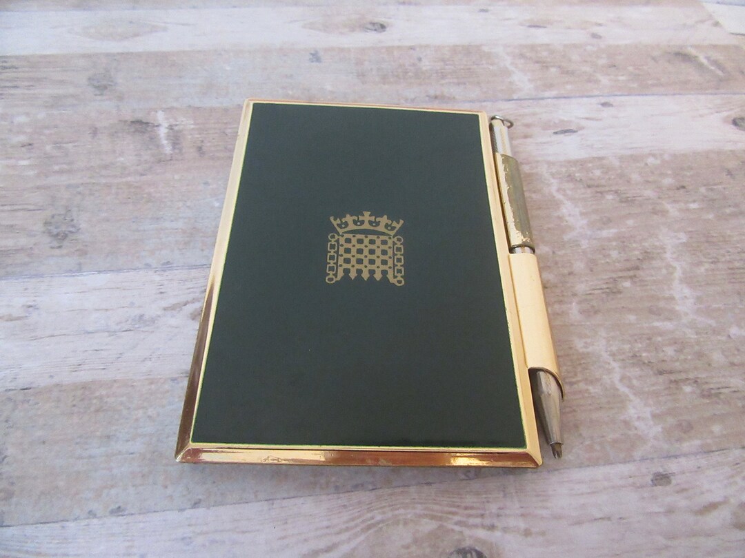 Vintage Stratton Notebook and Propelling Pen Holder Case. Green Enamel ...