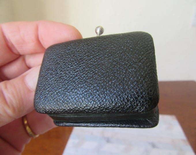Antique Very Dark Green Leather Coin, Stamp Holder Purse. Side Slit for ...