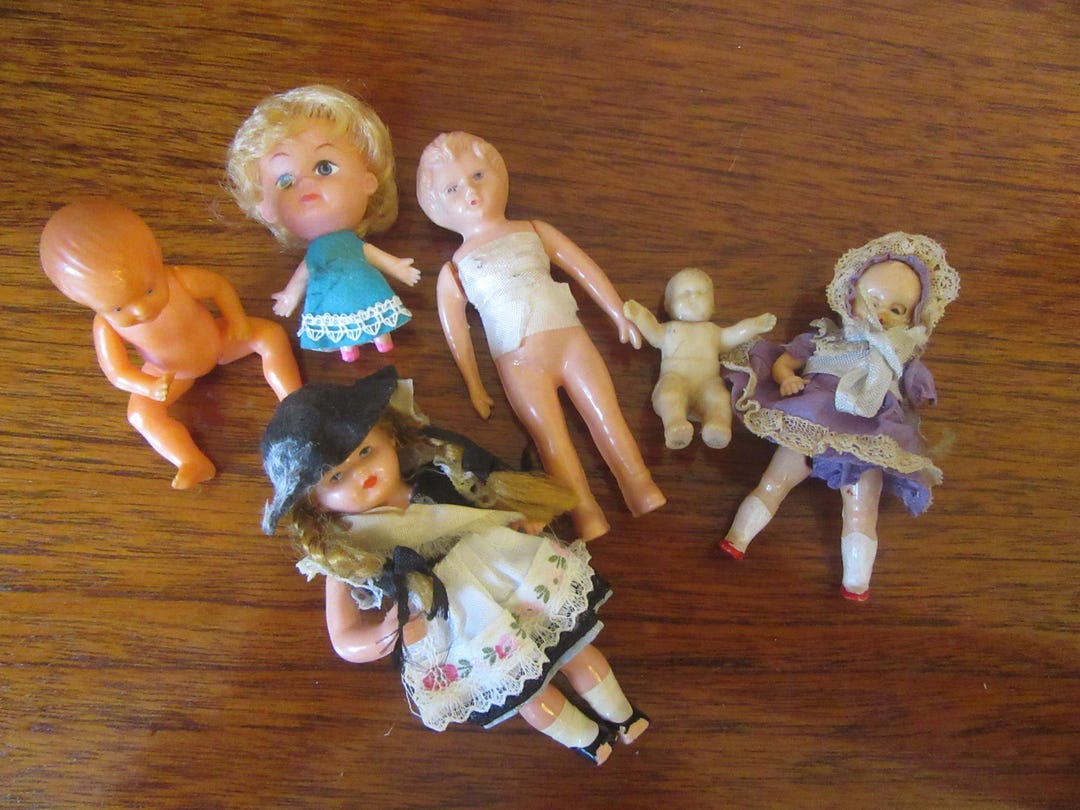Collection of Miniature/small Dolls. Dolls House. Good or for Repair. 6 ...