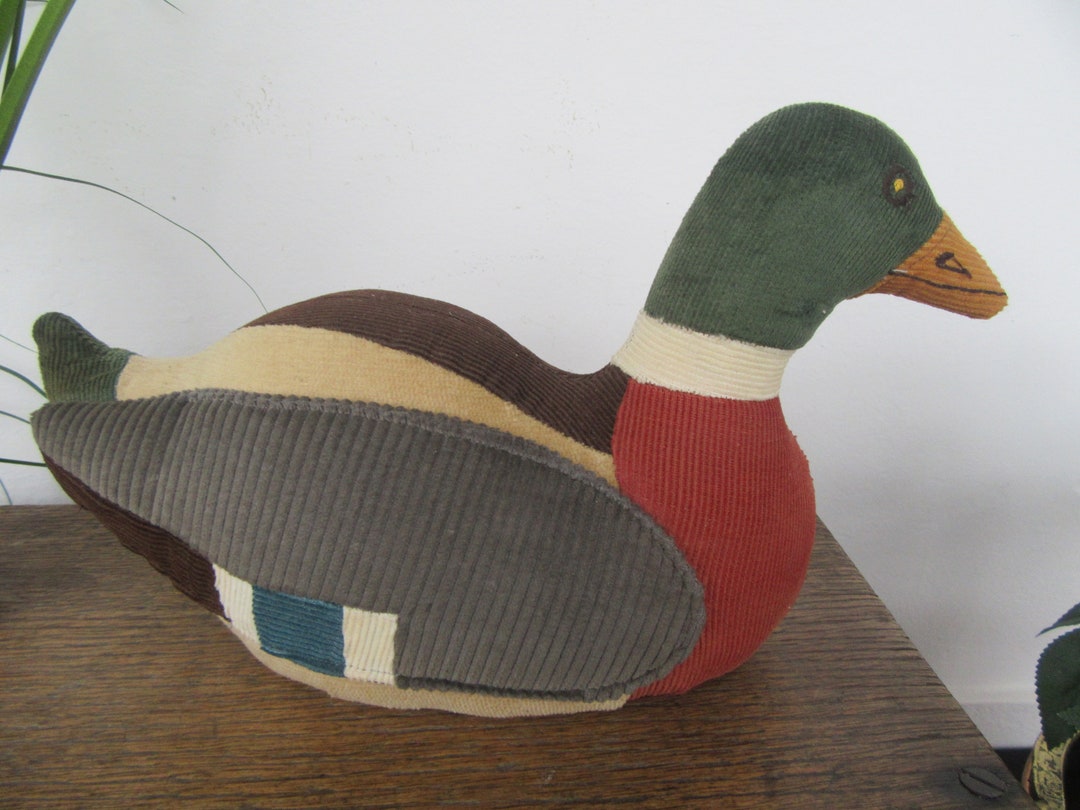 Vintage Corduroy Fabric Mallard Duck,door Stop.farmhouse/country Home ...