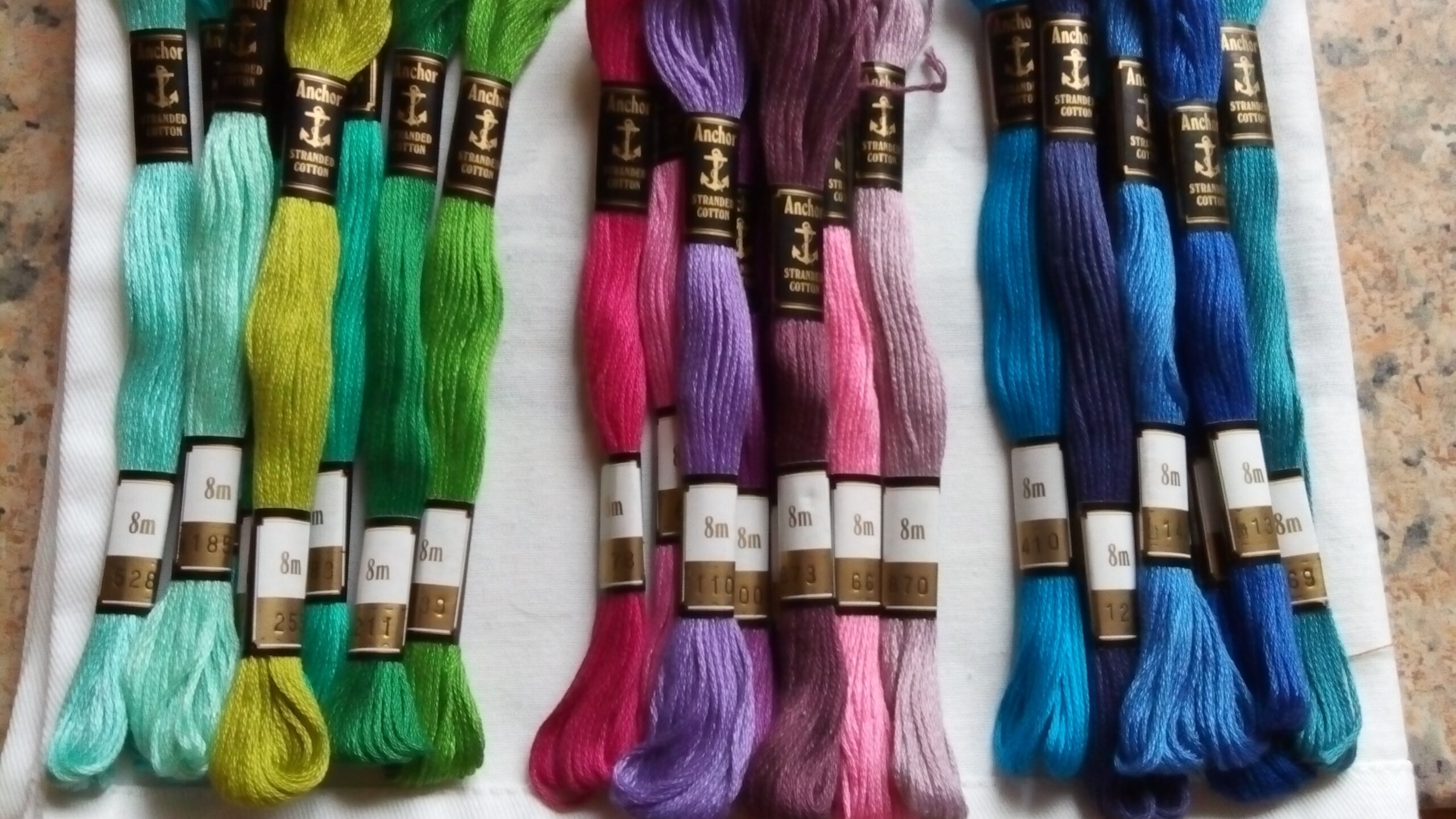 24 X Vintage Anchor Threads Bundlebluespinkspurplesgreens - Etsy UK