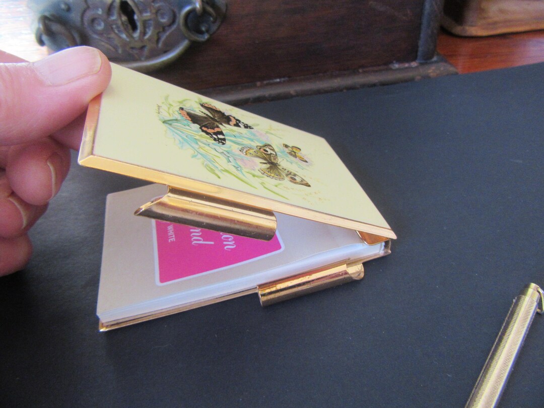 Vintage Stratton Enamel Butterflies Notebook and Pen Case. Shiny ...