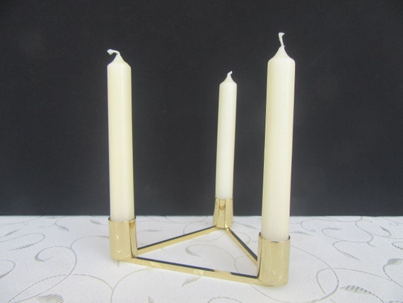 Vintage Swedish Triangle Design Candlestick3 Candle - Etsy